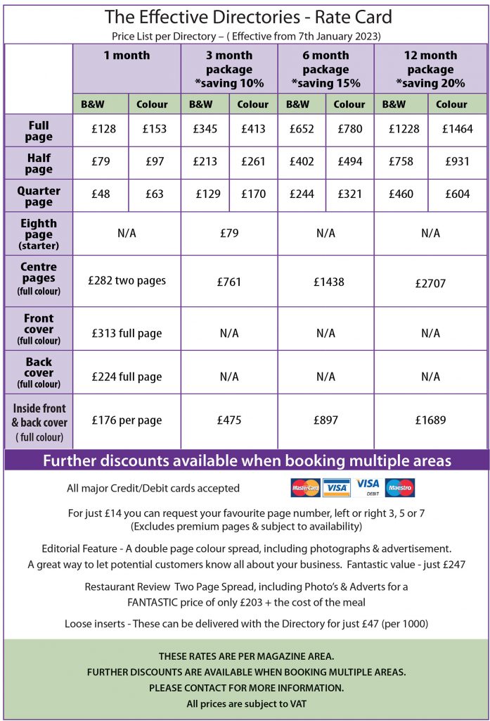Rate Card – The Effective Directories